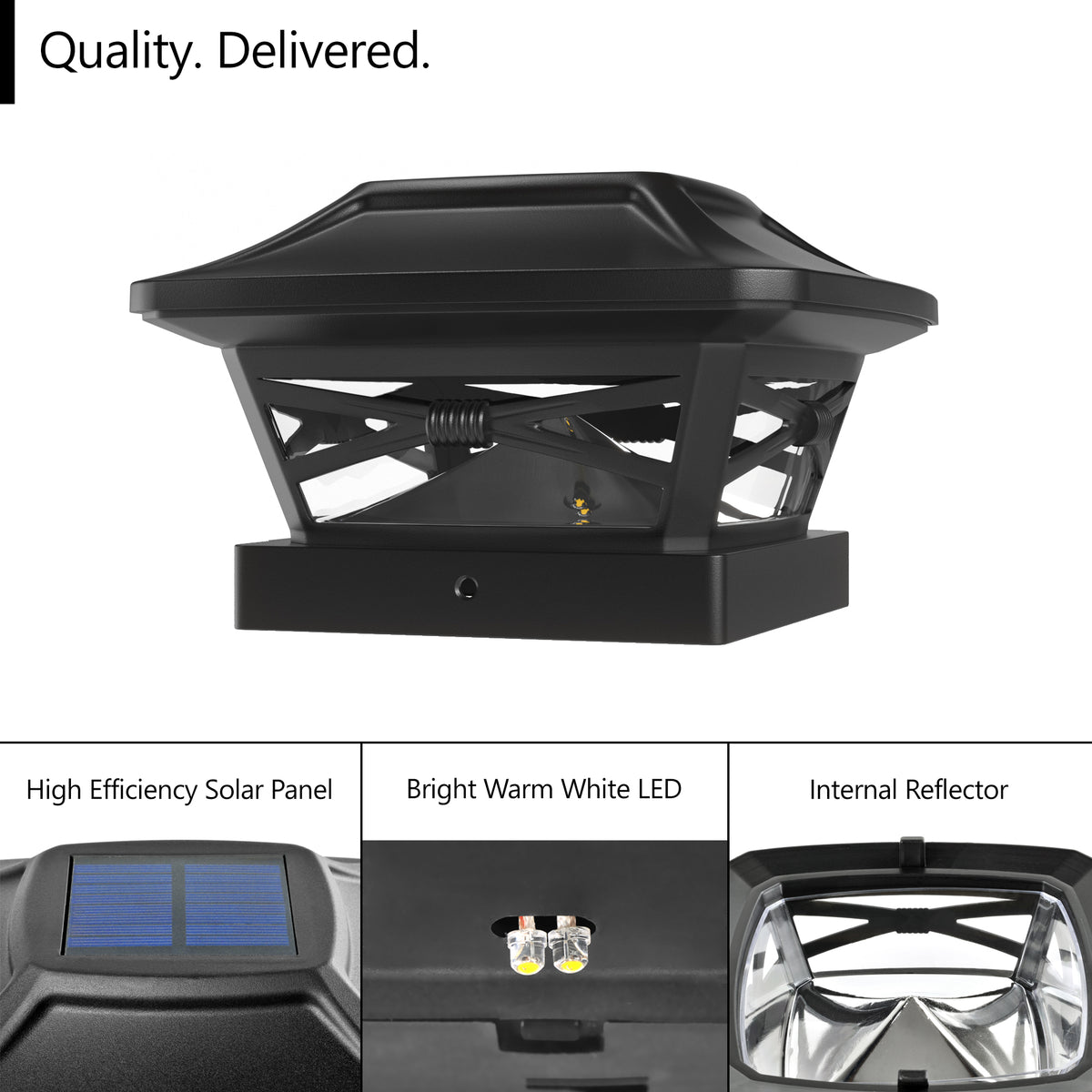 Davinci Lighting Renaissance Solar Outdoor Post Cap Lights